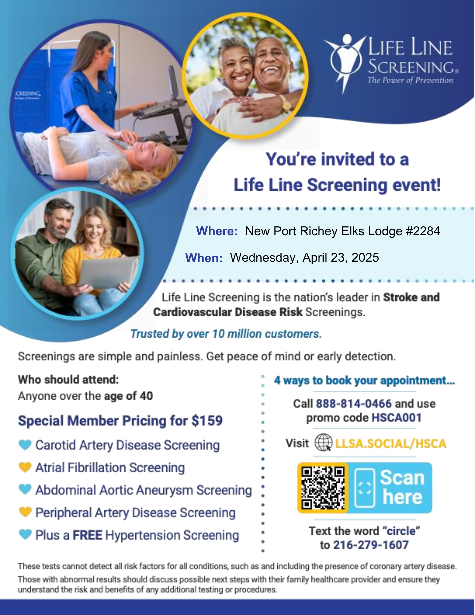 Life Line Screening - New Port Richey Elks Lodge 2284